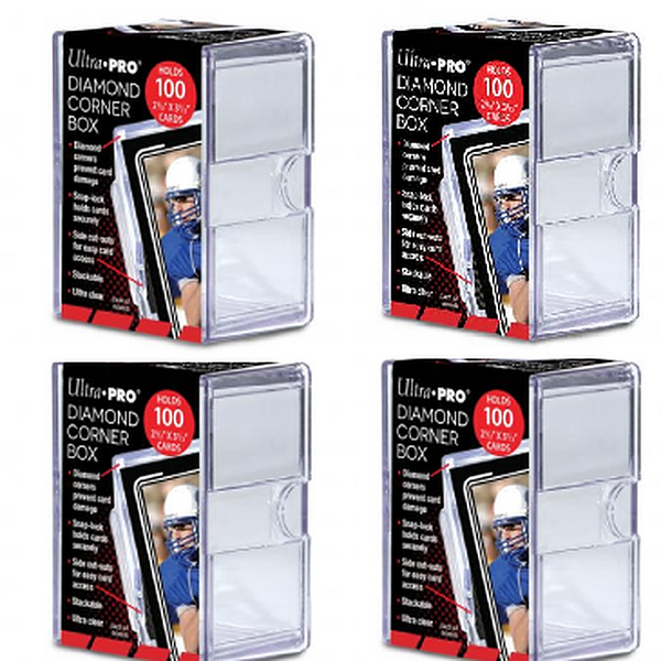 ULTRA PRO DIAMOND CORNER BOX 100 COUNT STORAGE BOX x4 – RGV Collectables